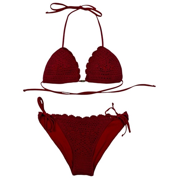 Abercrombie & Fitch | Swim | Abercrombie Fitch Red Crochet Bikini ...